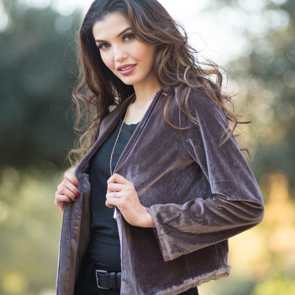 Jackets & Coats | Velvet Crop Jacket | Poshmark